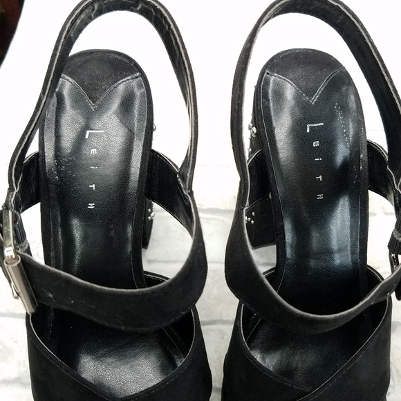 Leith | Shoes | Leith Chunky Block Heels Studded Slingback 75 | Poshmark